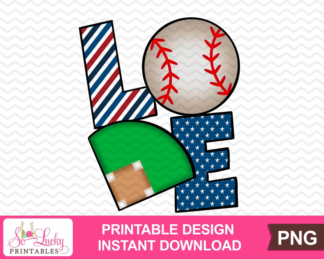 Baseball Love Printable Sublimation Design Digital Download - Etsy