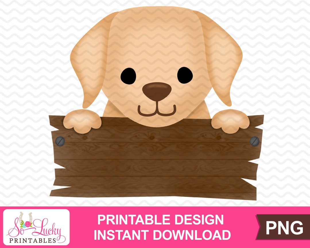 Yellow Lab With Sign Printable Sublimation Design - Digital Download ...