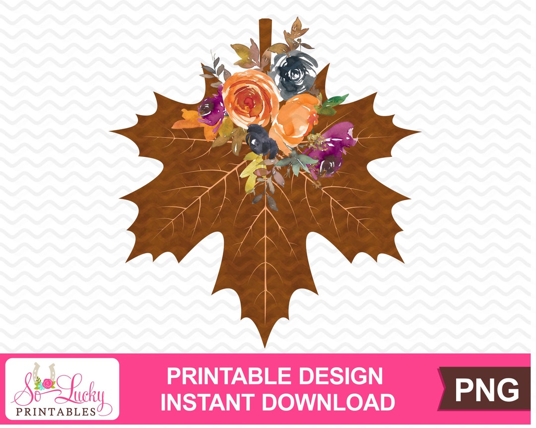 Fall Maple Leaf Printable Sublimation Design Digital - Etsy