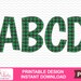 Green Buffalo Check Alphabet Set Watercolor Printable - Etsy