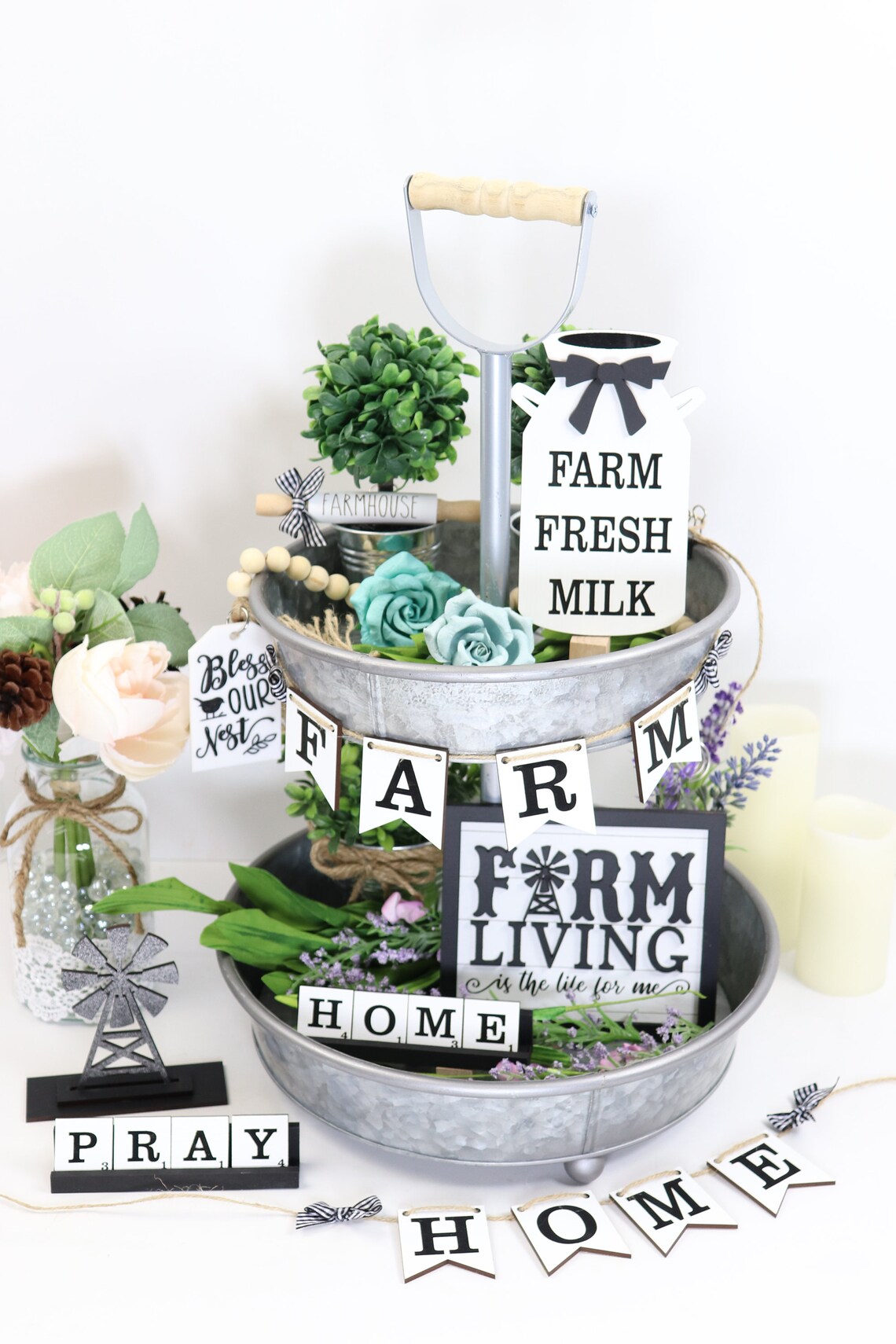 Farm Fresh Milk Tier Tray Sign SVG Laser Cut Files | Etsy