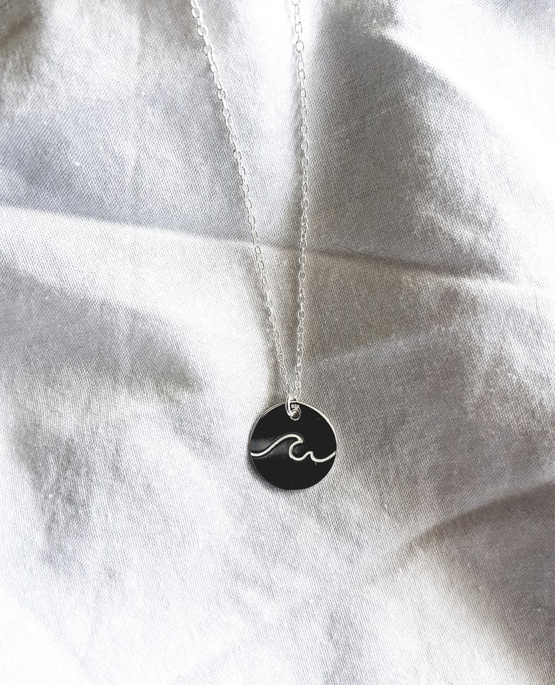 Wave Necklace Gold 925 Sterling Silver - Ocean Jewelry Gift for Her - Etsy