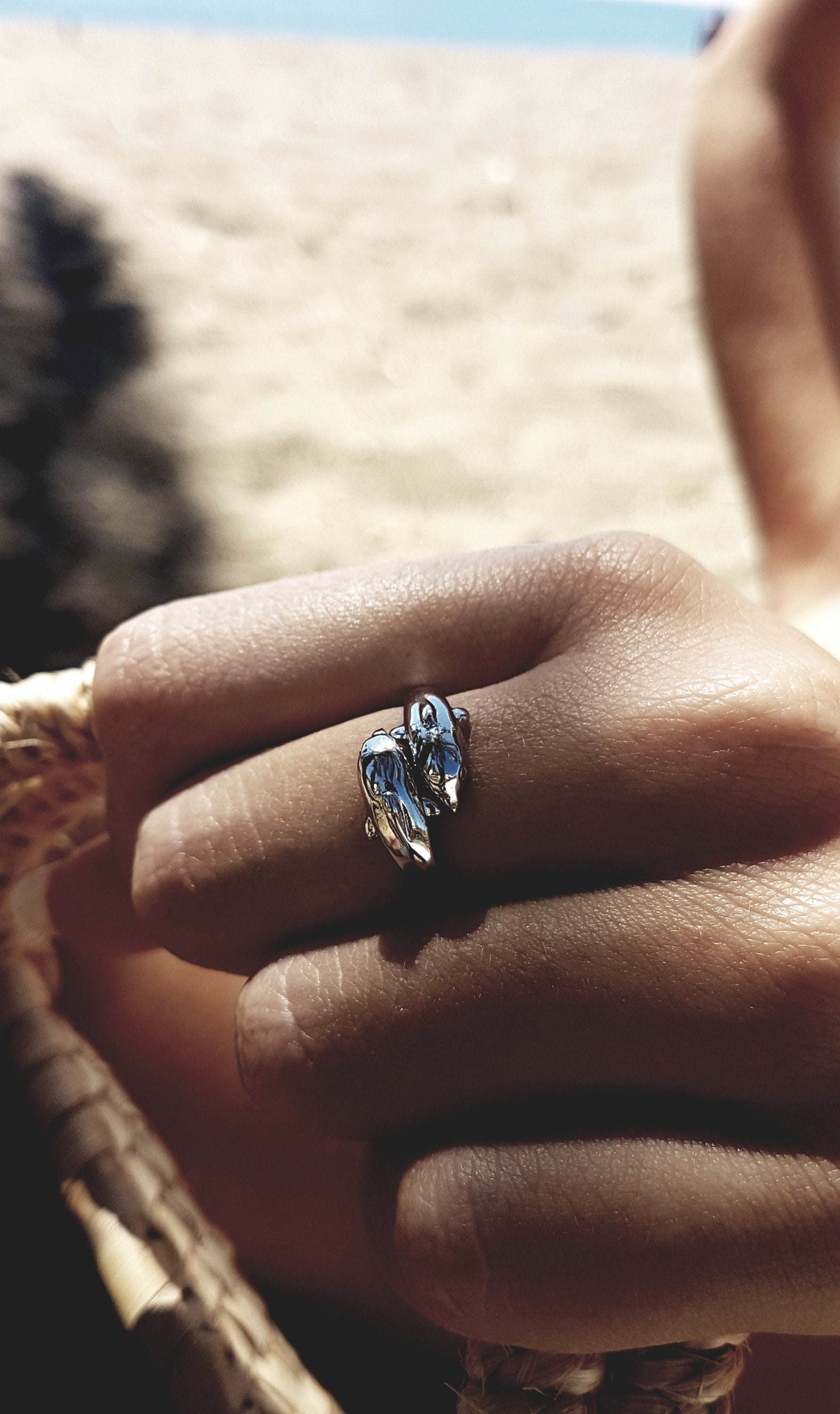 Ring Dolphin Twins // 925 Sterling Silver//Dolphin Ring//Adjustable ...