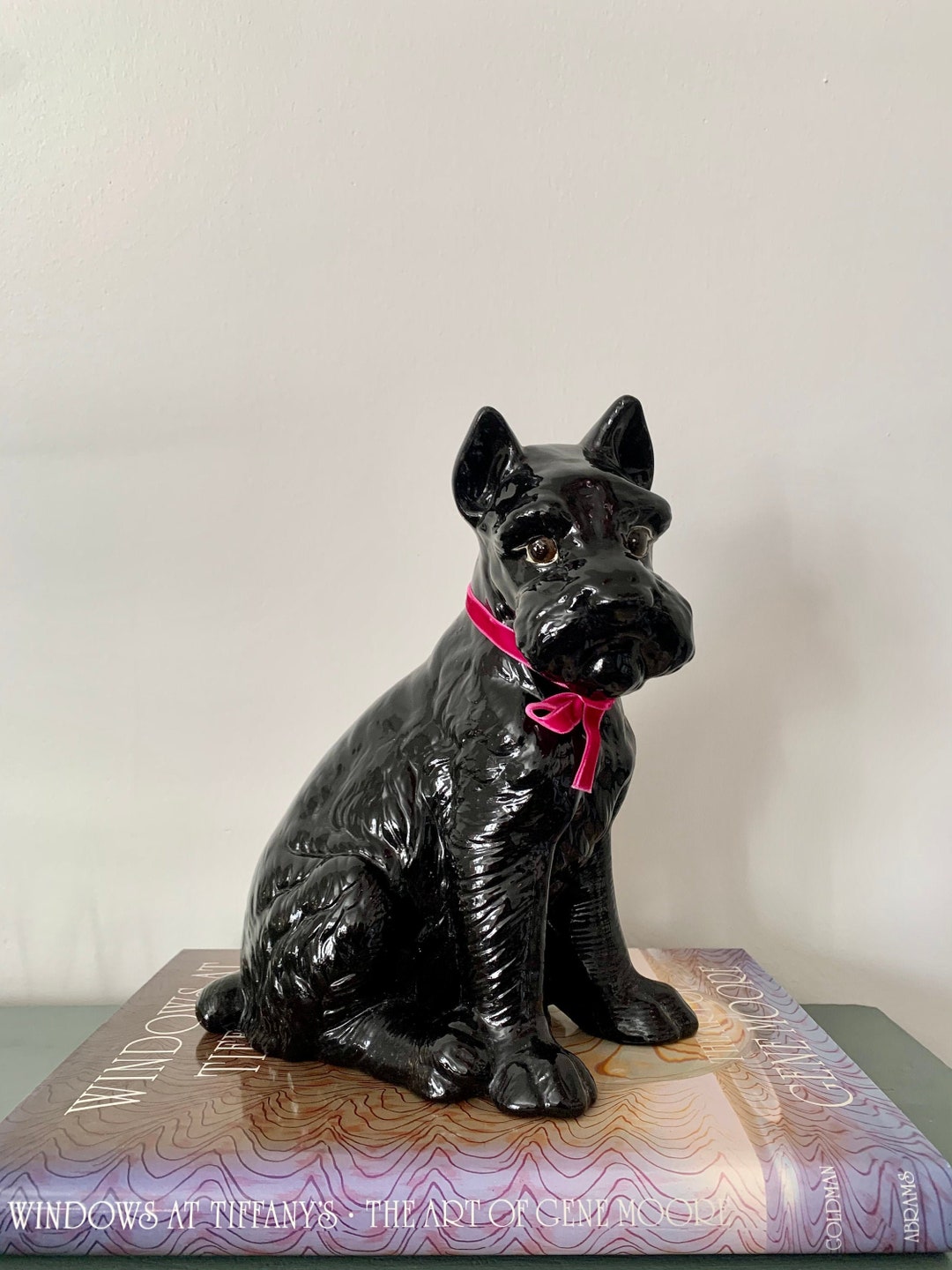 Large Vintage Ceramic Schnauzer Dog Statue Dog Statue - Etsy