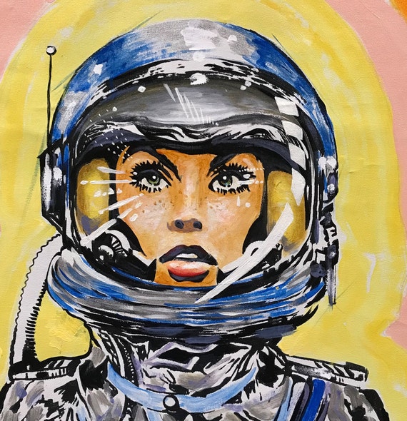 Female Astronauts Drawings Female Astronaut Wearing A Space Helmet And