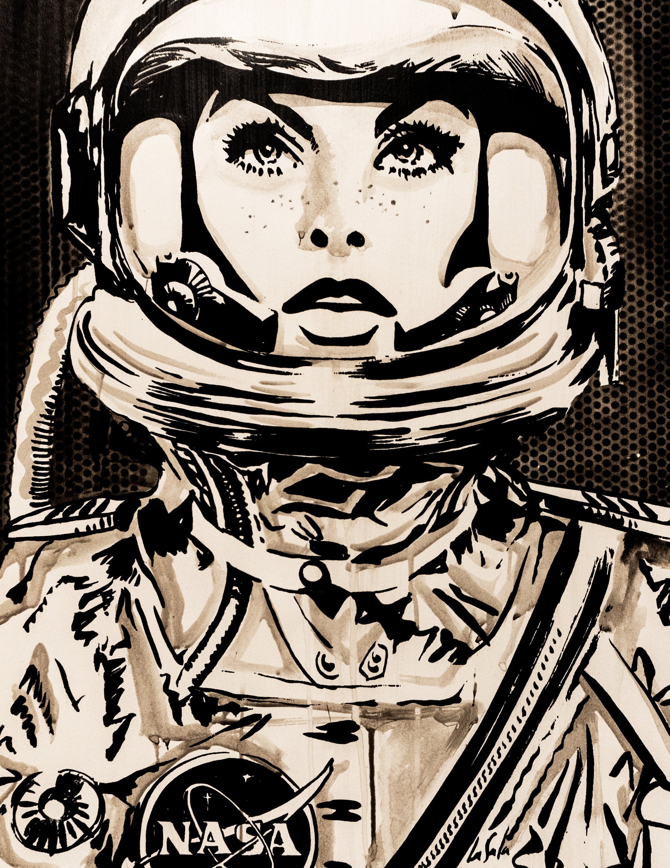 Astronaut Pop Art Astronaut Gal Woman Astronaut Print Space - Etsy