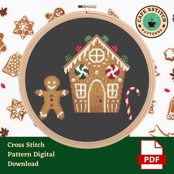 Gingerbread Cross Stitch Pattern - Etsy