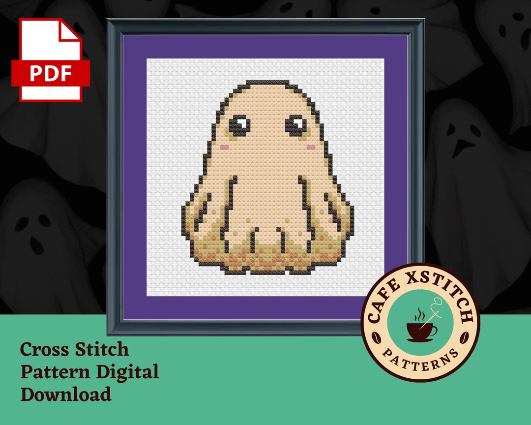 Beginner Cute Ghost Cross Stitch Pattern - Easy Level - Digital ...