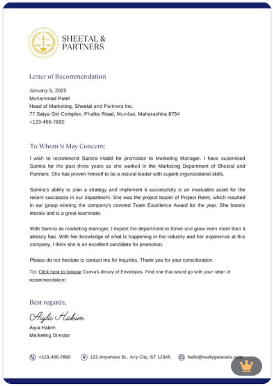 Letter of Recommendation, High Quality PDF - Etsy