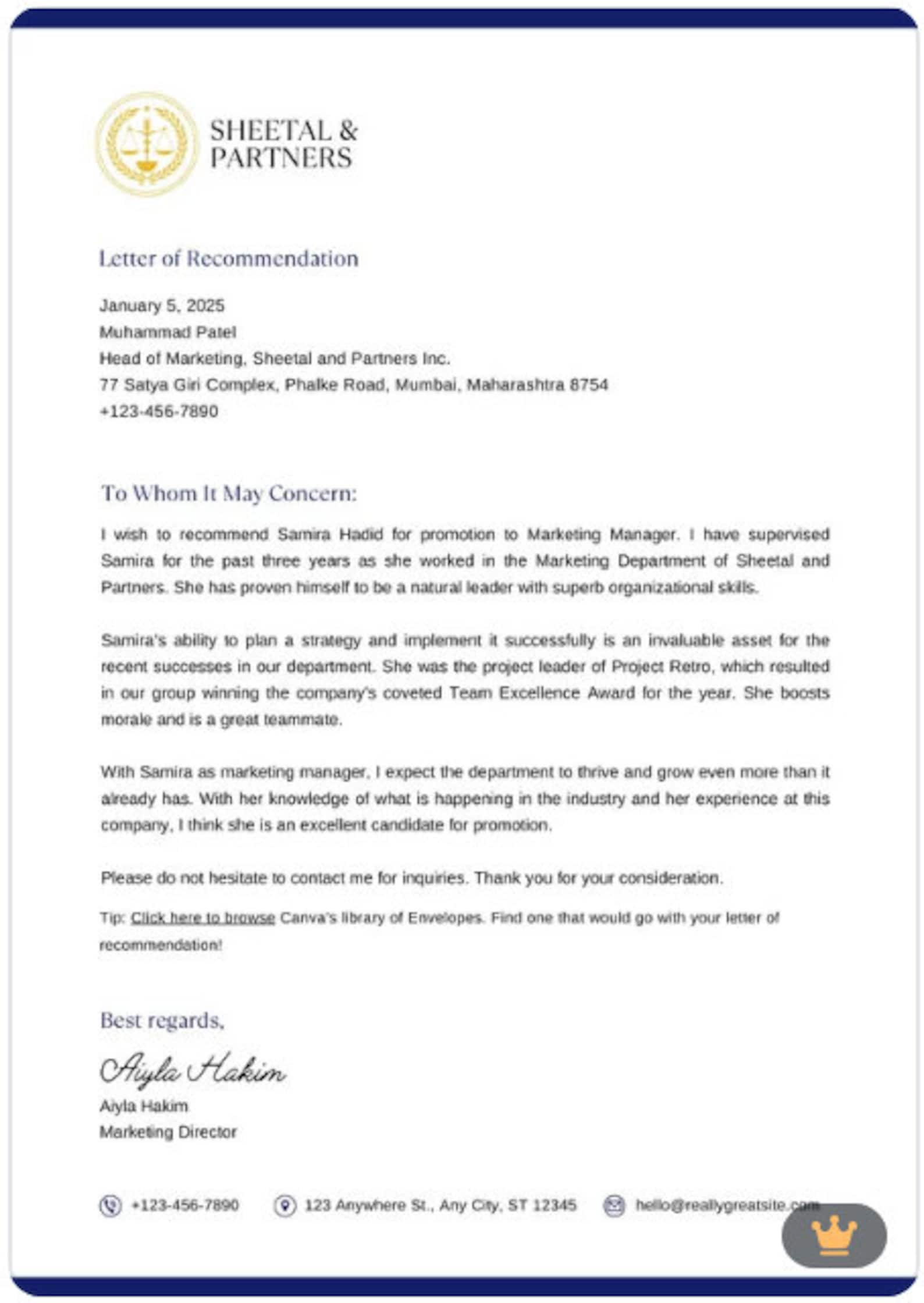 Letter of Recommendation, High Quality PDF - Etsy