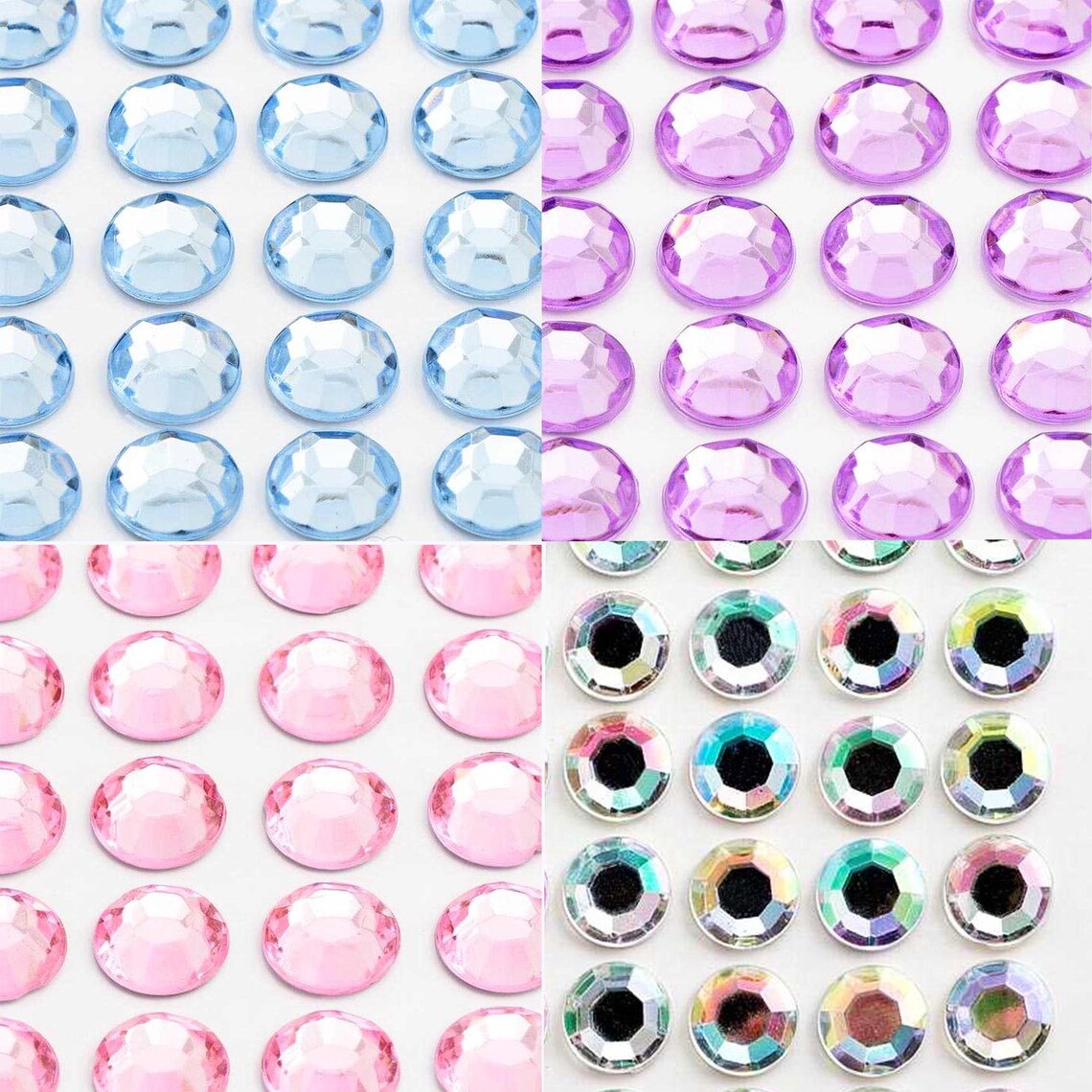 10MM GEMS Stick on Large Diamante MULTIPLE COLOURS Craft Card | Etsy UK