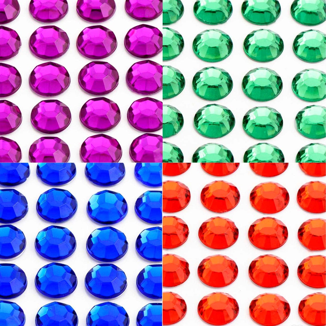 10MM GEMS Stick on Large Diamante MULTIPLE COLOURS Craft Card | Etsy UK