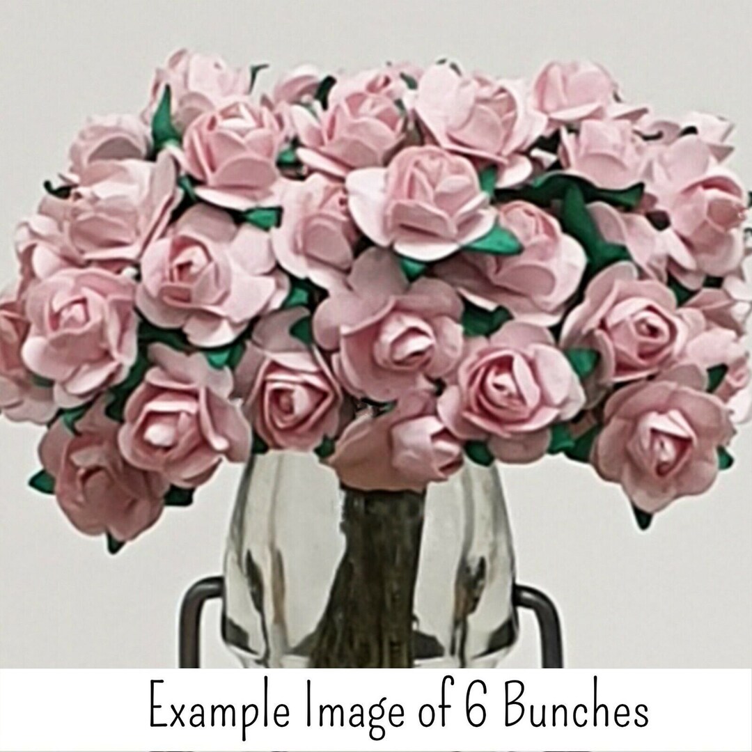 Pretty Pink Paper Tea Roses Small Mulberry Craft Embellishment Flower ...