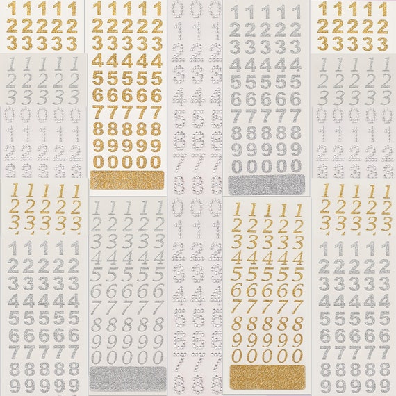 GLITTER NUMBER STICKERS 0-9 Craft Stick on Birthday Card Age | Etsy UK