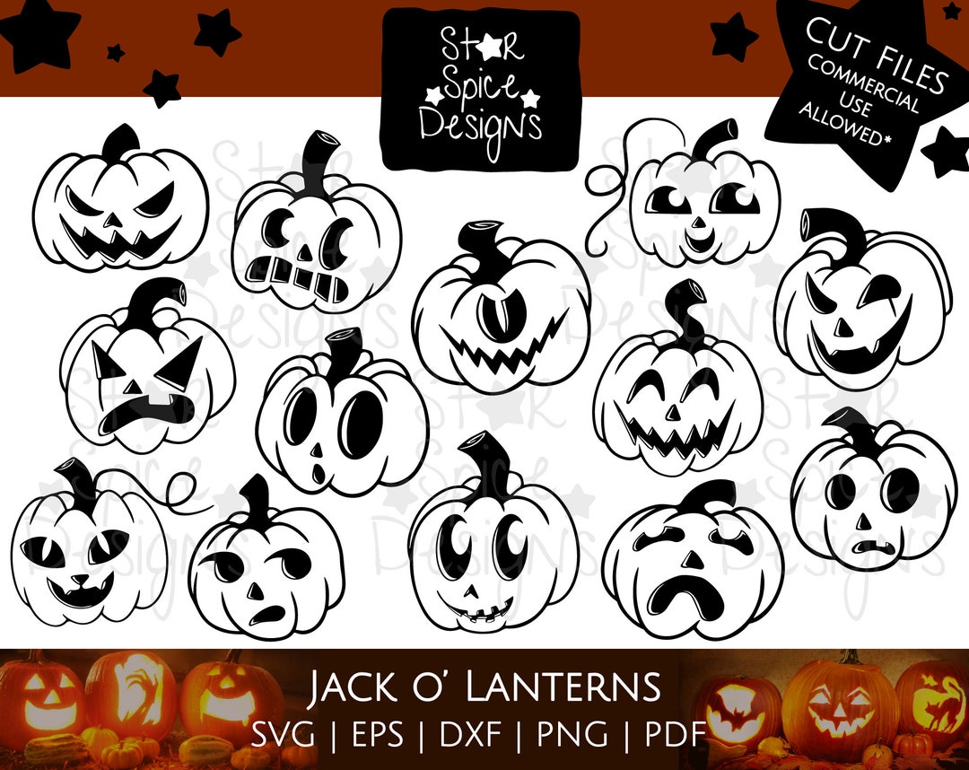 Jack O' Lantern Printable Cut Files - Etsy