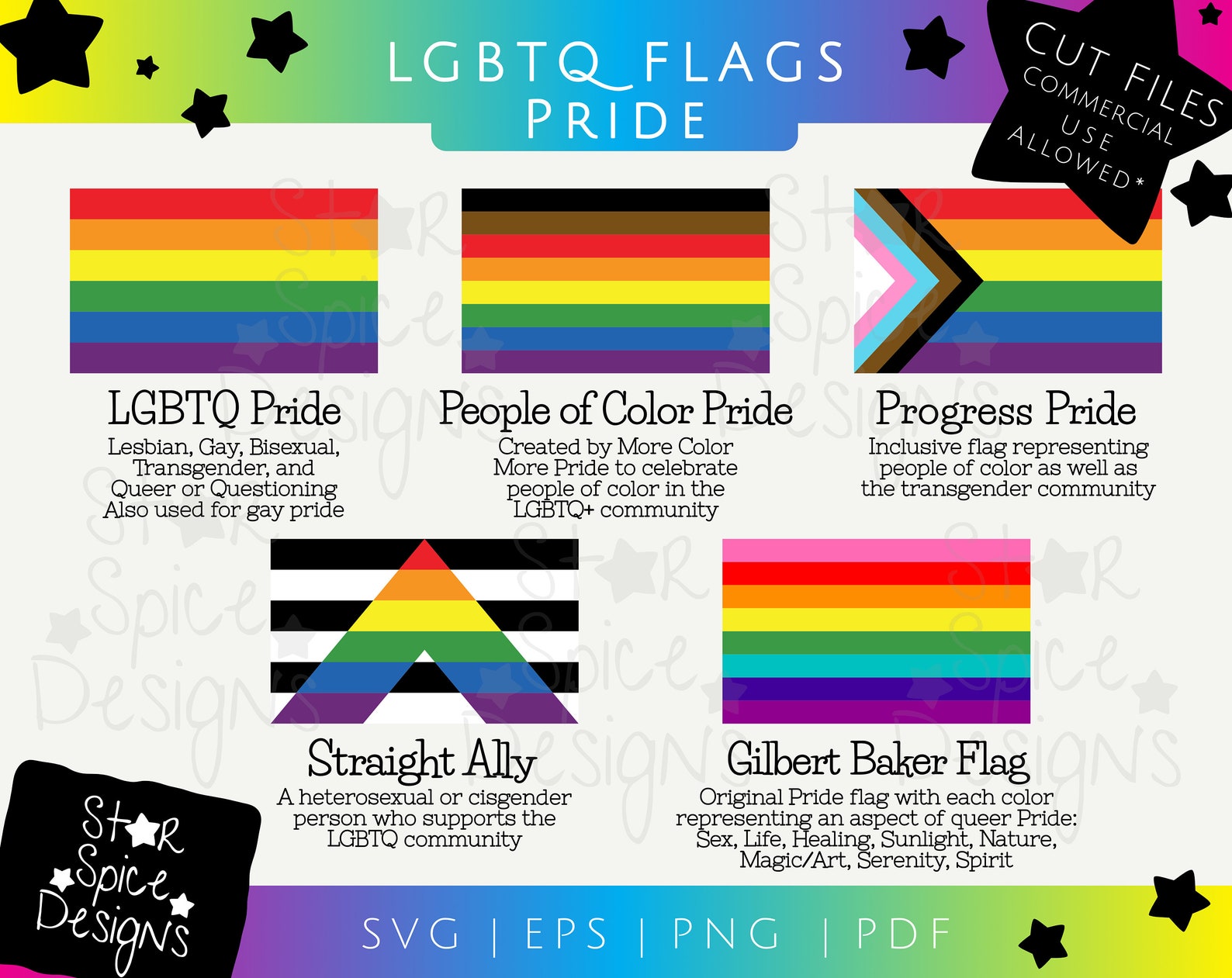 LGBTQ Flags Mega Bundle Printable Cut Files - Etsy