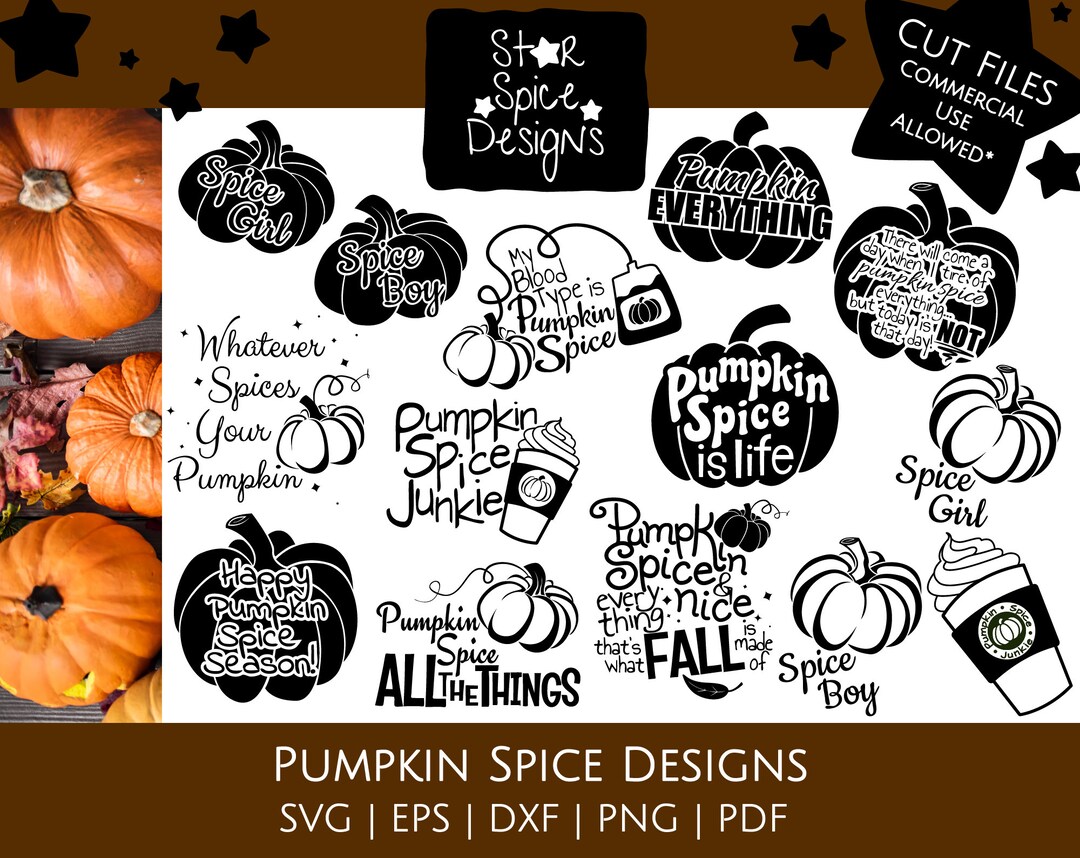Pumpkin Spice Printable Cut Files - Etsy