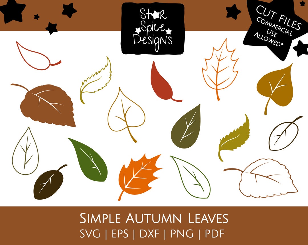 Simple Autumn Leaf Printable Cut Files - Etsy