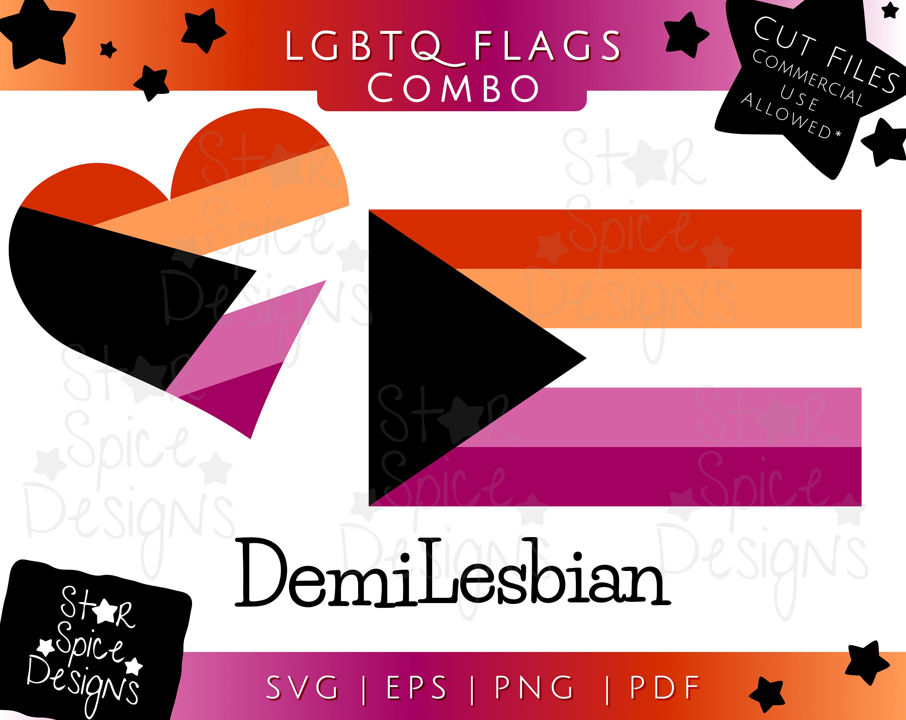 LGBTQ Flag Demilesbian Printable Cut Files - Etsy