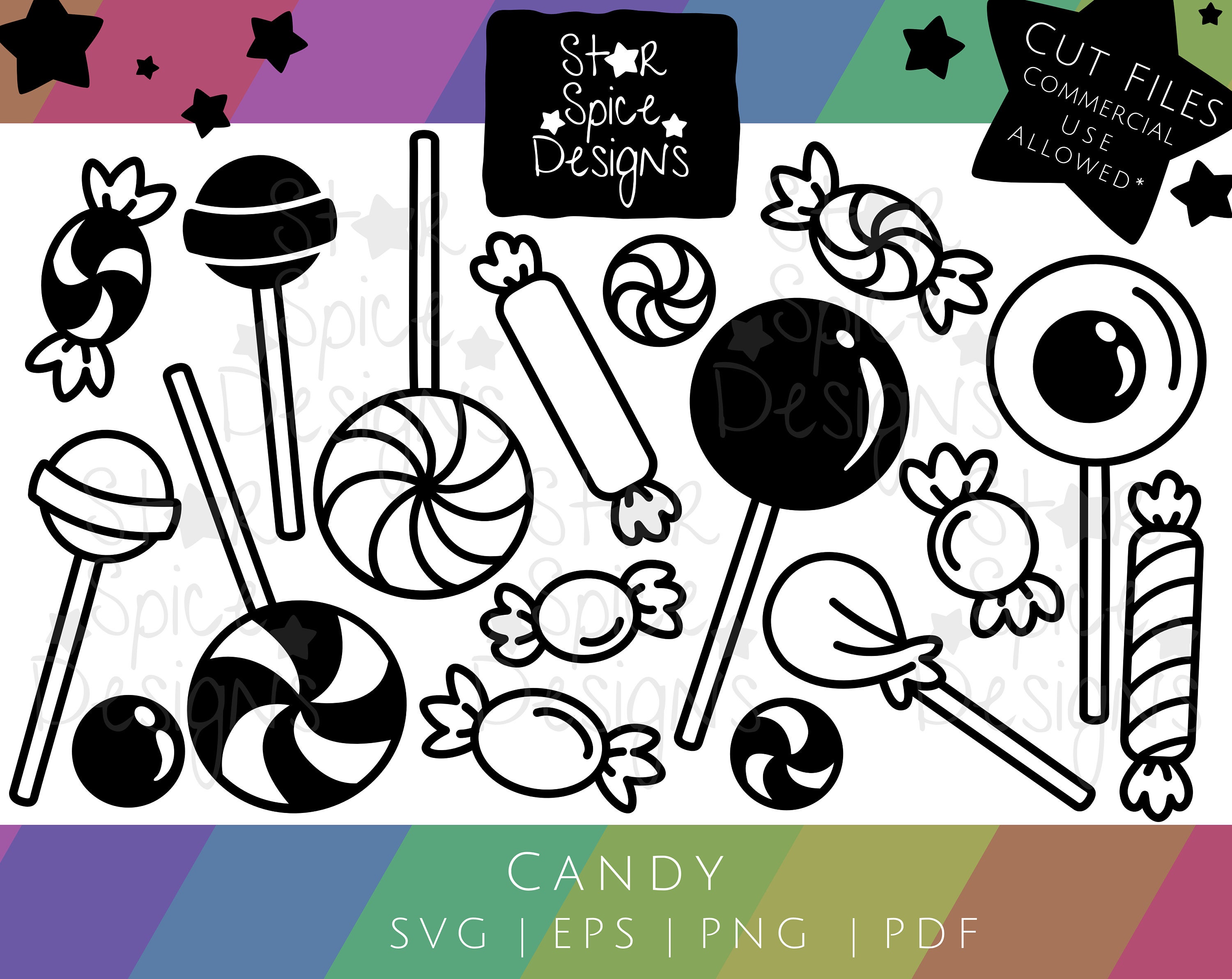 Candy Printable Cut Files - Etsy