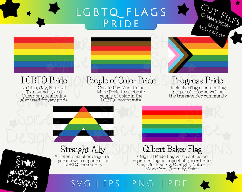 LGBTQ Flags Pride Printable Cut Files - Etsy