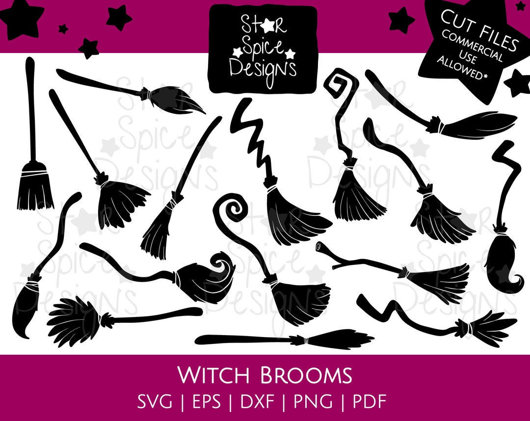 Witch Brooms Printable Cut Files - Etsy