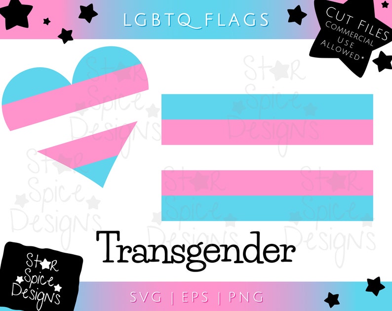 LGBTQ Flag Transgender Printable Cut Files - Etsy
