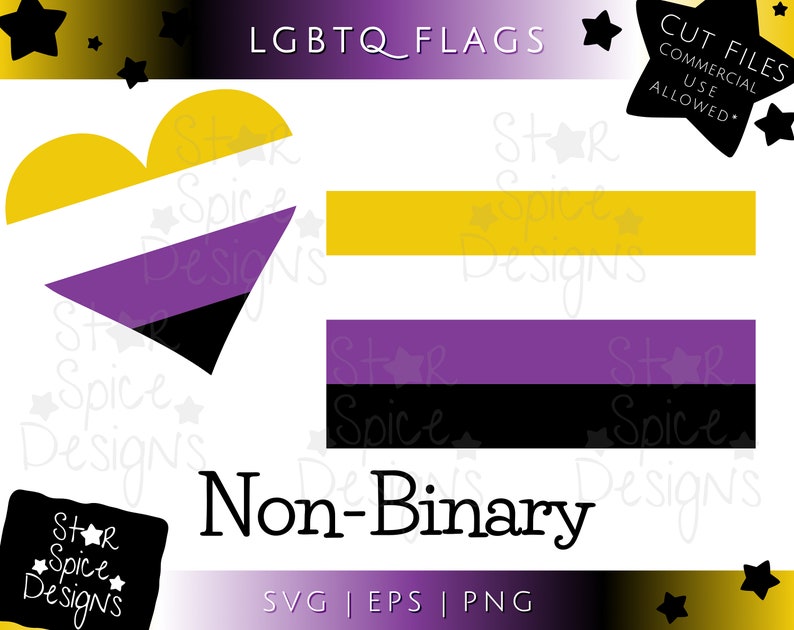 LGBTQ Flag Non-binary Printable Cut Files - Etsy