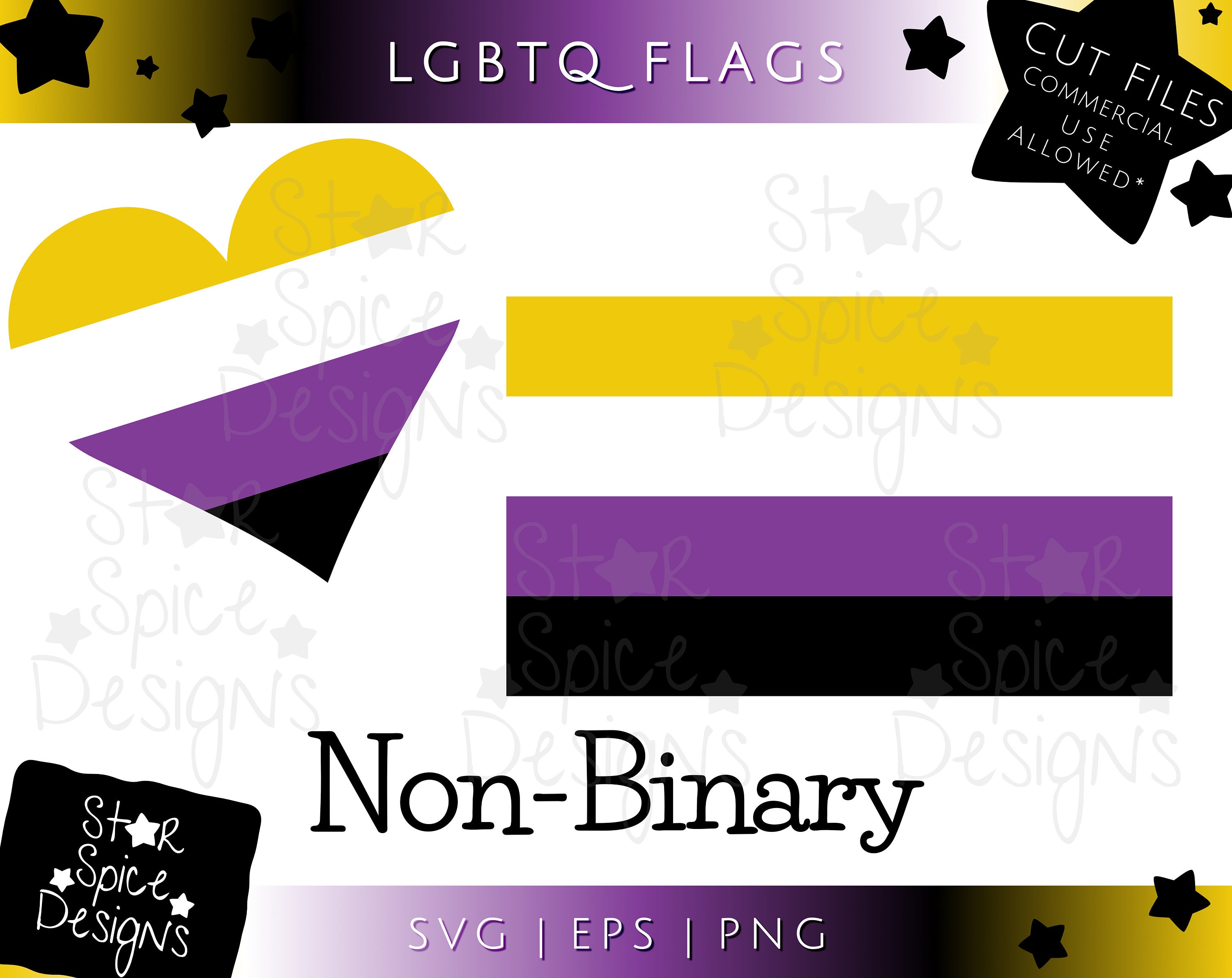 LGBTQ Flag Non-binary Printable Cut Files - Etsy