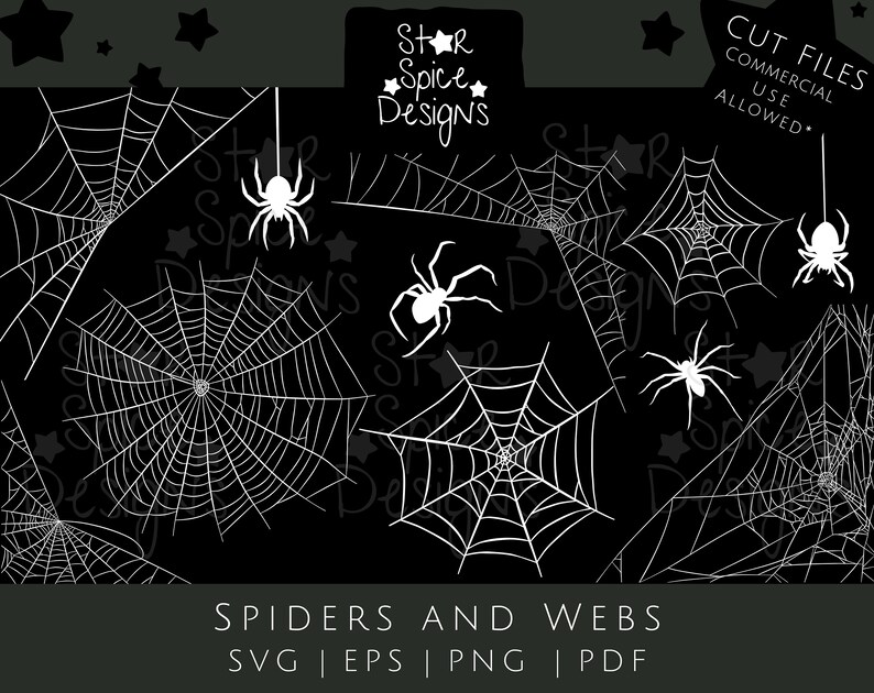 Spiders and Webs Printable Cut Files - Etsy