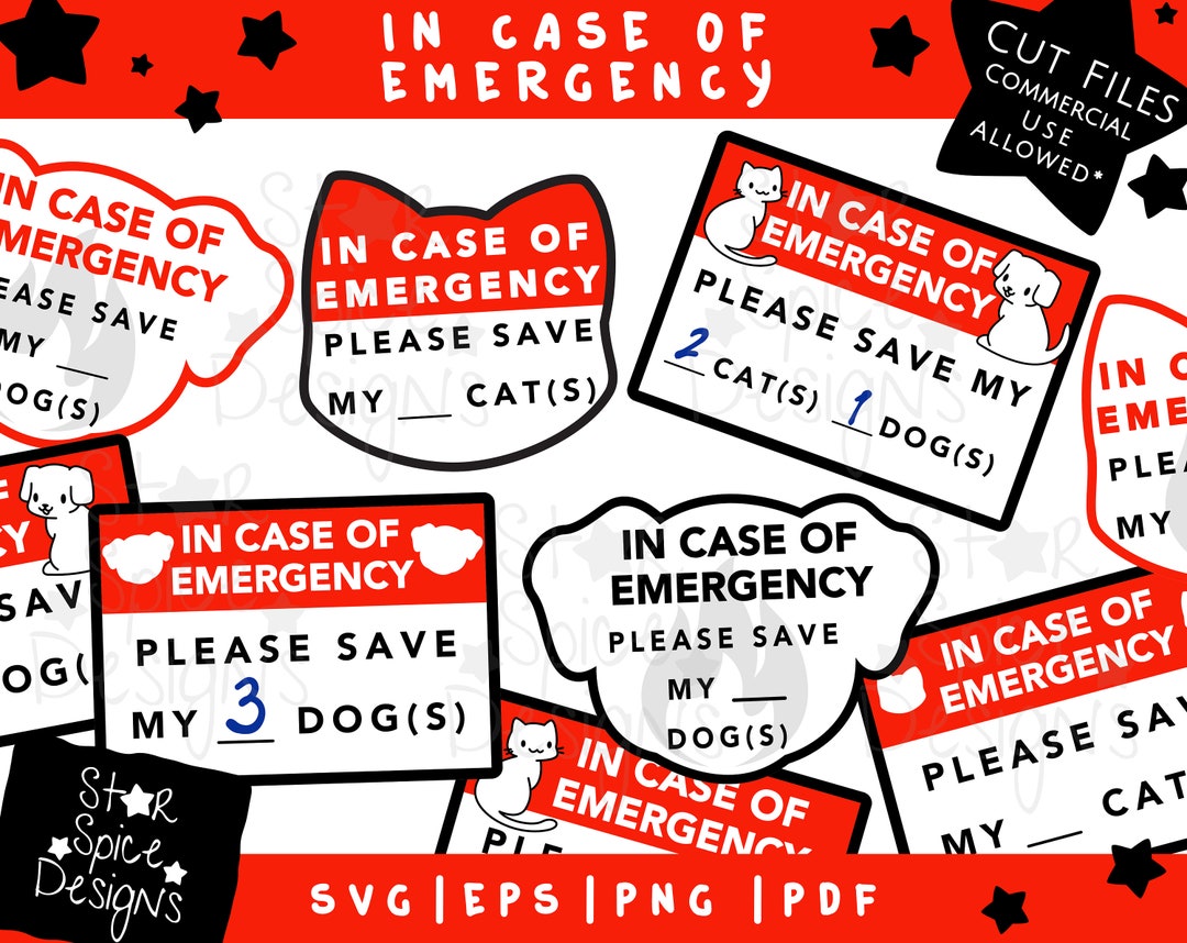 In Case of Emergency Pet Label Printable Cut Files - Etsy