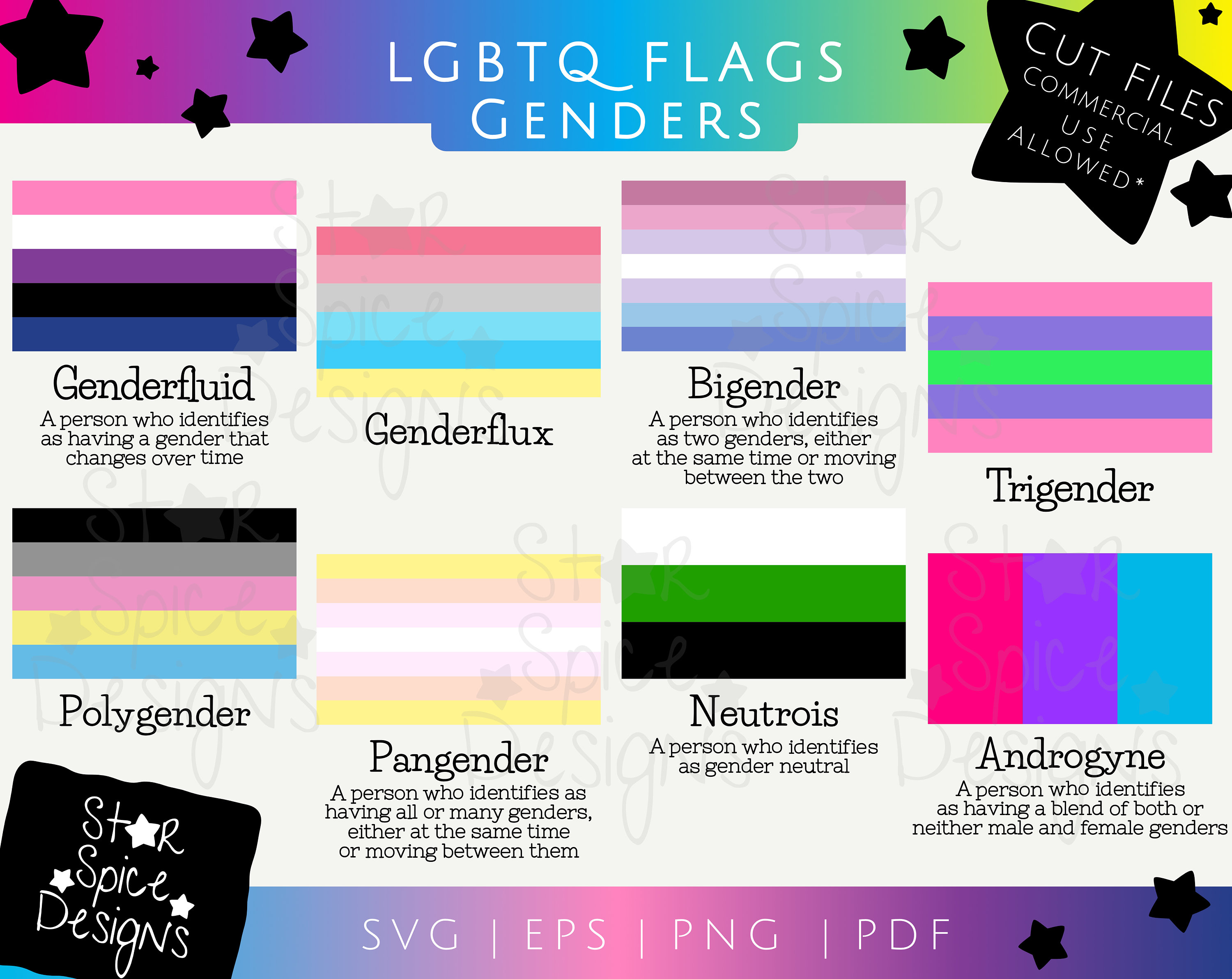 LGBTQ Flags Mega Bundle Printable Cut Files - Etsy