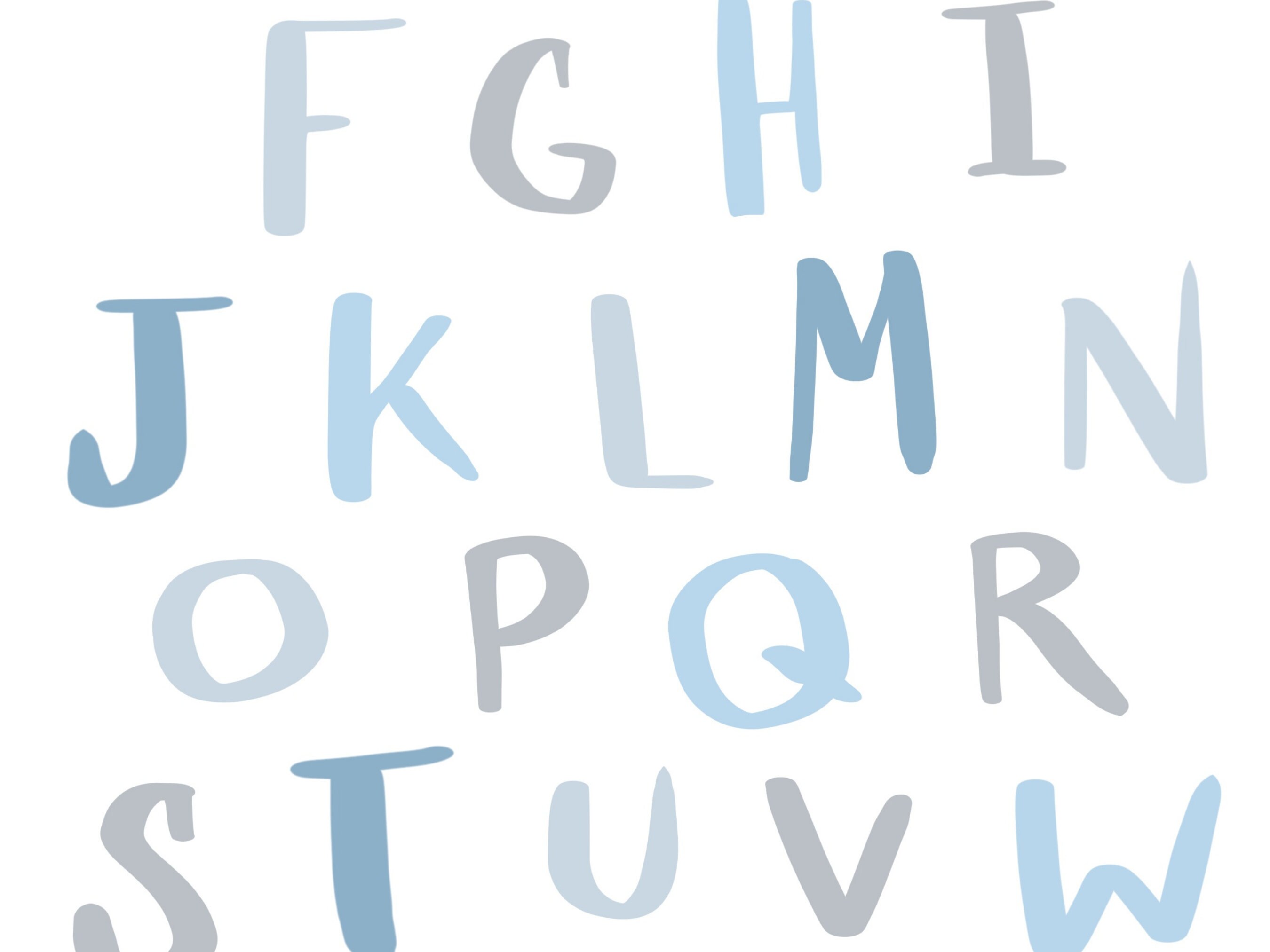 Blue Alphabet PRINTABLE Nursery Wall Art | Etsy