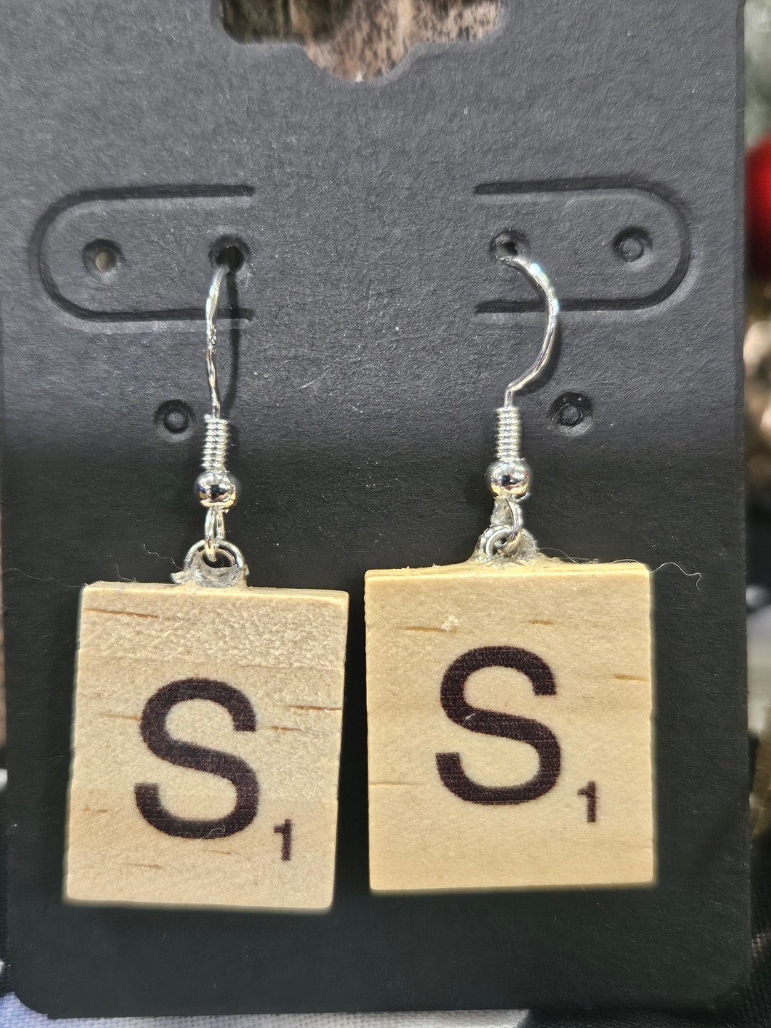 Scrabble Letter Earrings - Etsy