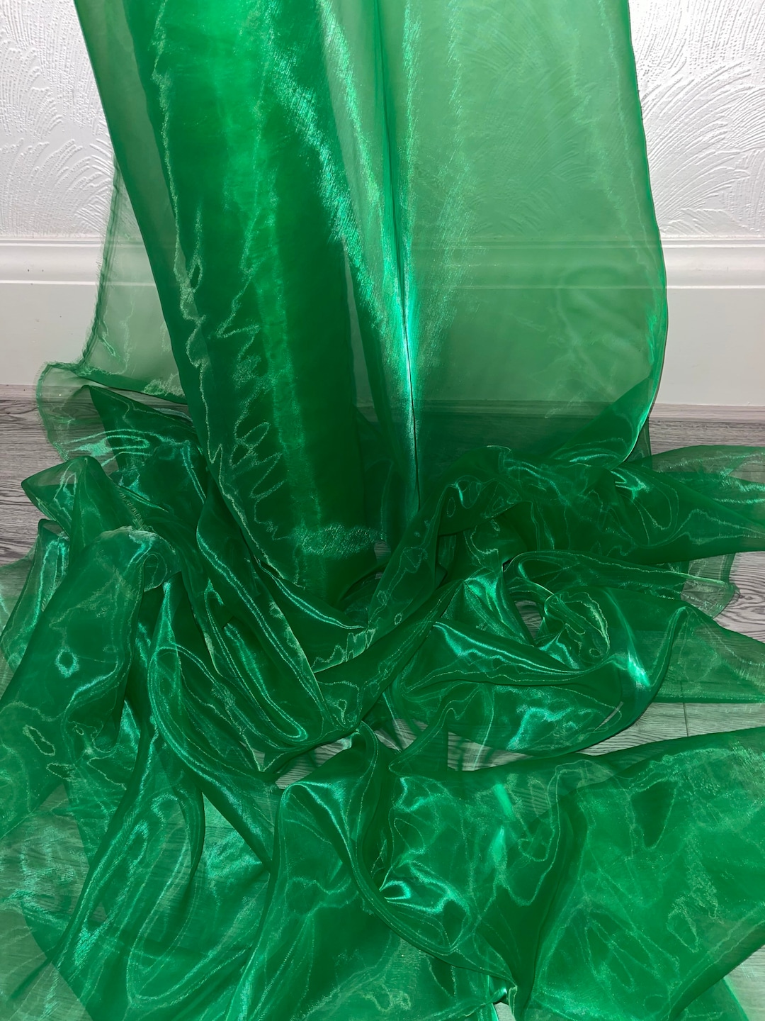 1m Emerald Green Sheen Organza Fabric 58”wide - Etsy