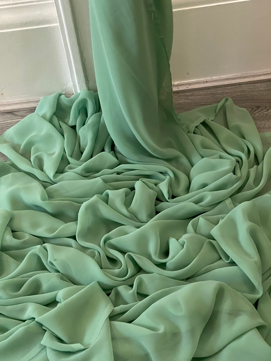 1m Sage Green Supreme Chiffon Dress Fabric 45” Wide - Etsy UK