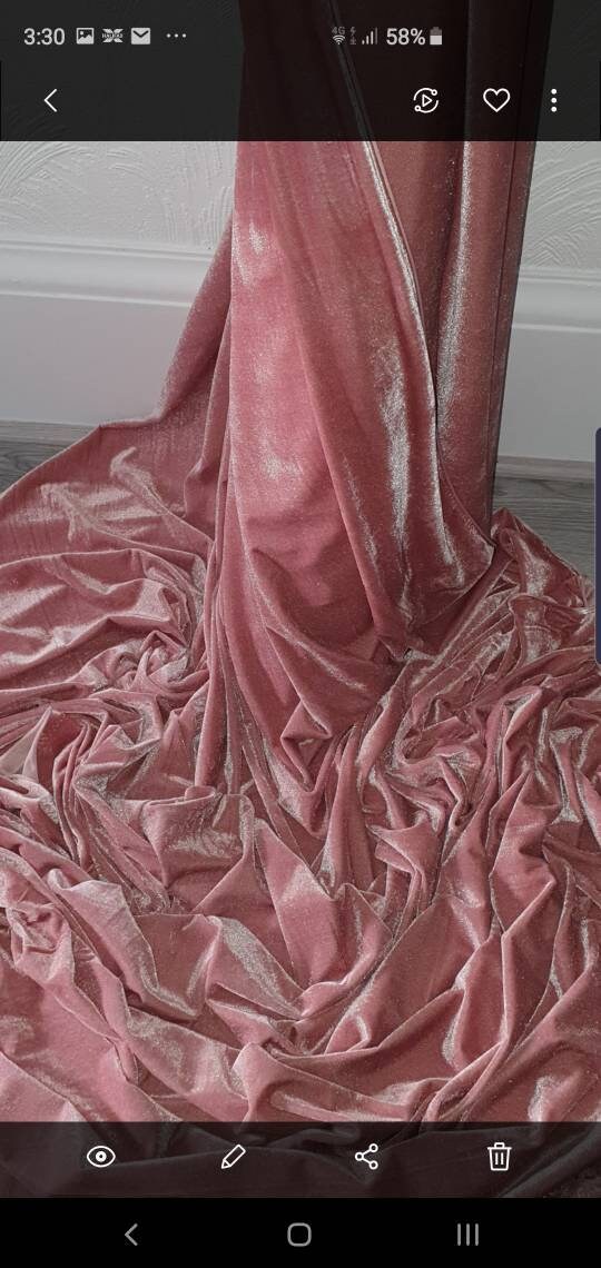 1m Dusky Pink Velour Velvet Fabric 58 Wide - Etsy