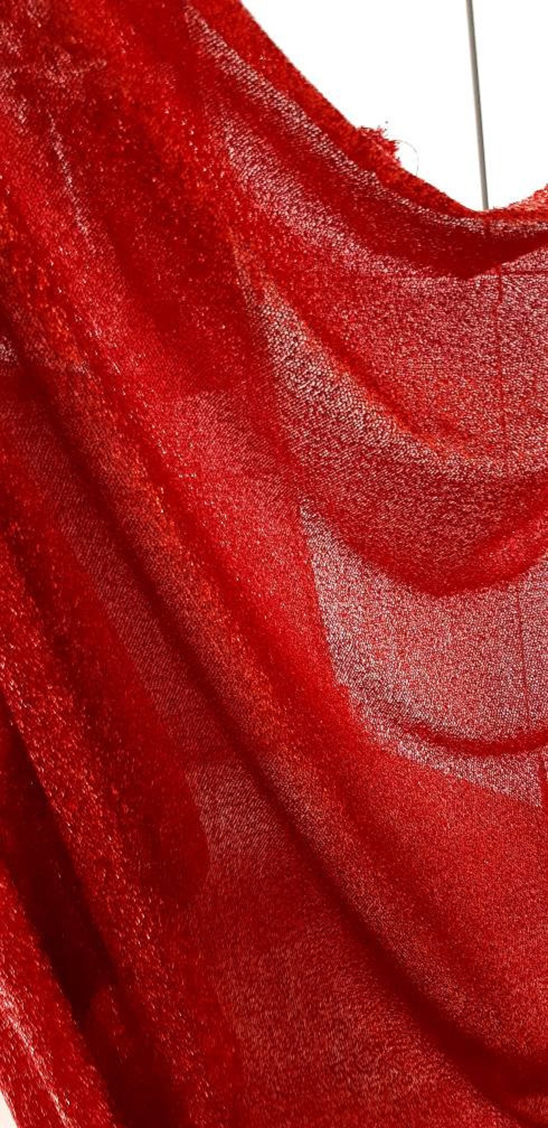 1m Red Tinsel Lurex Sparkley Fabric Dress Decorating Fabric 58" Wide ...