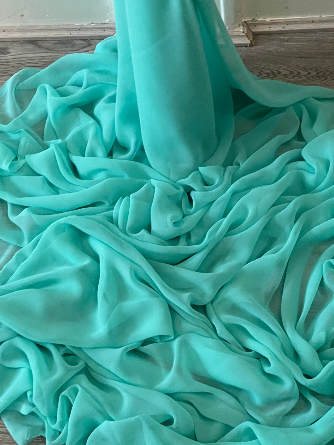 1m Turquoise Supreme Chiffon Dress Fabric 45” Wide - Etsy