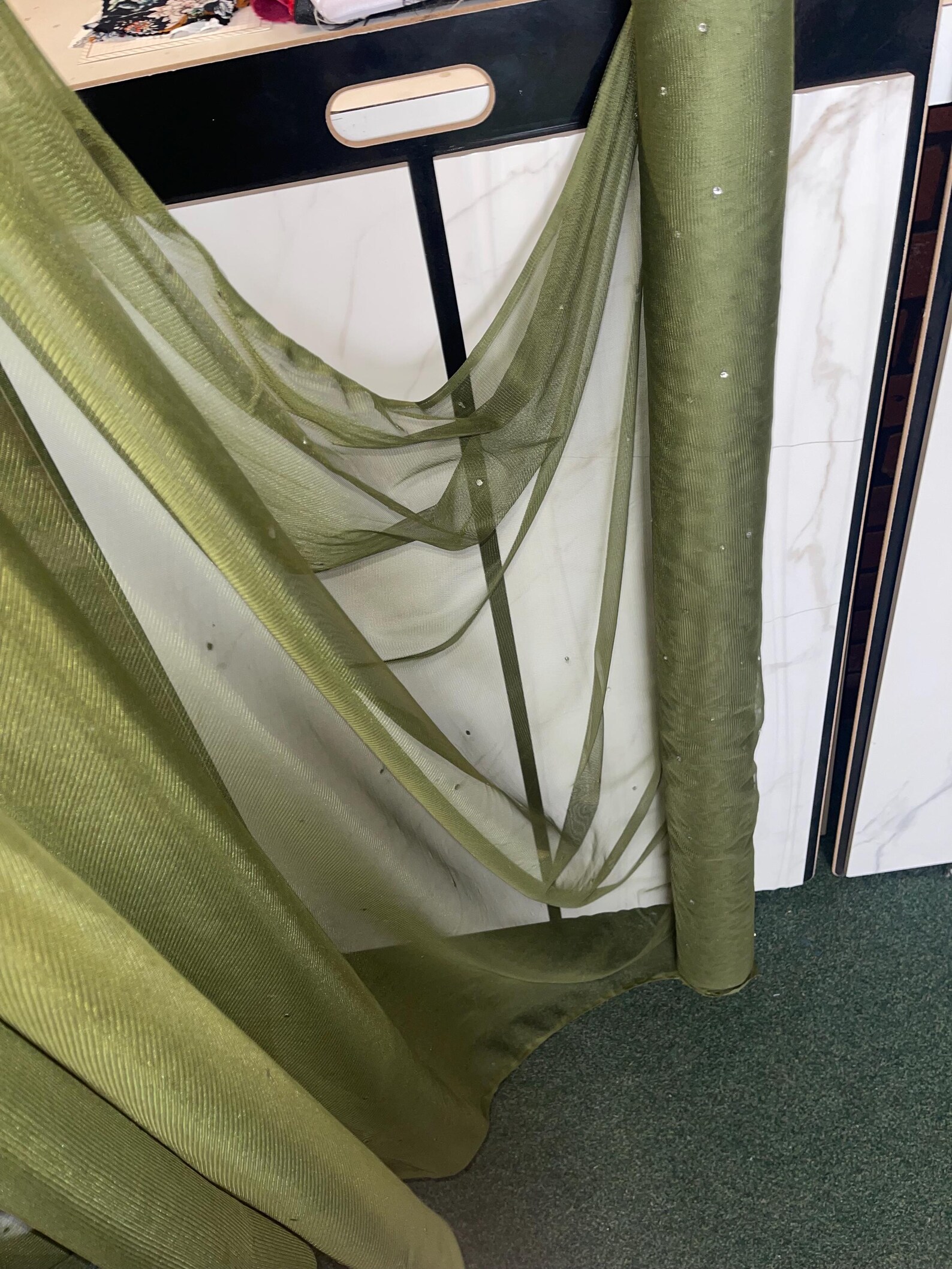 1M Olive Dimond Stud Tulle Fabric 45” Wide - Etsy