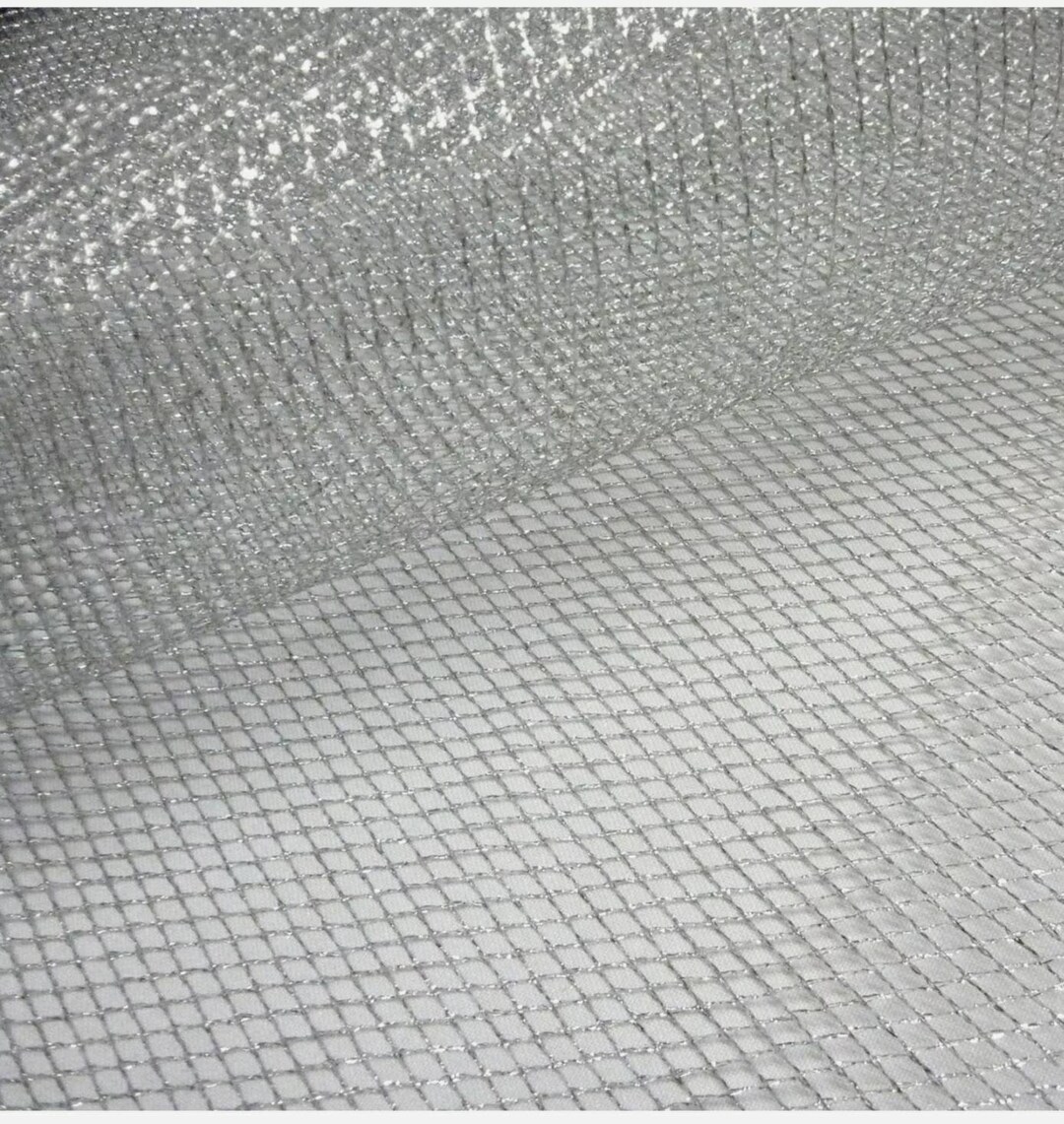 Silver Metallic Lurex Mesh Net Fabric per Metre 45wide - Etsy