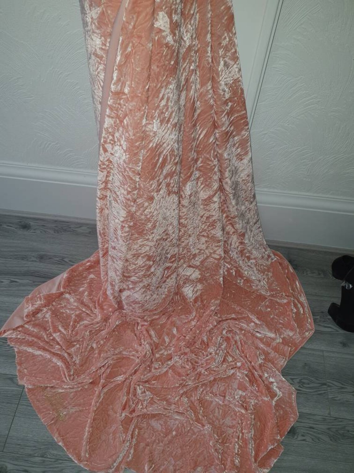 1m peach ice crush velvet fabric 58 wide | Etsy