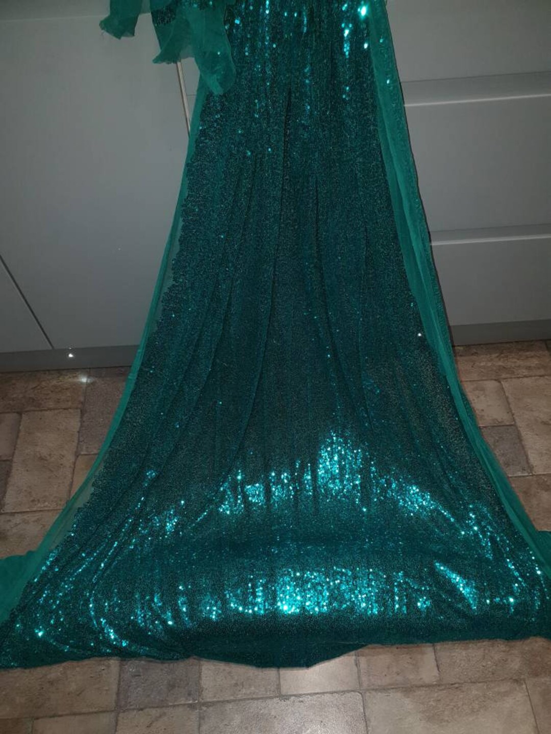 1m Turquiose Green Sequin Fabric 58" Wide - Etsy UK