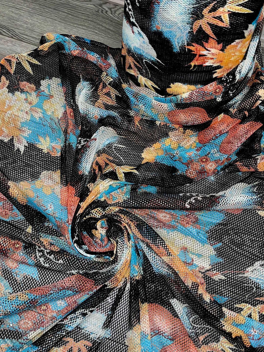 1METER schwarz multi color Fischnetz Mesh Stretch Löcher MESH STRETCH ...
