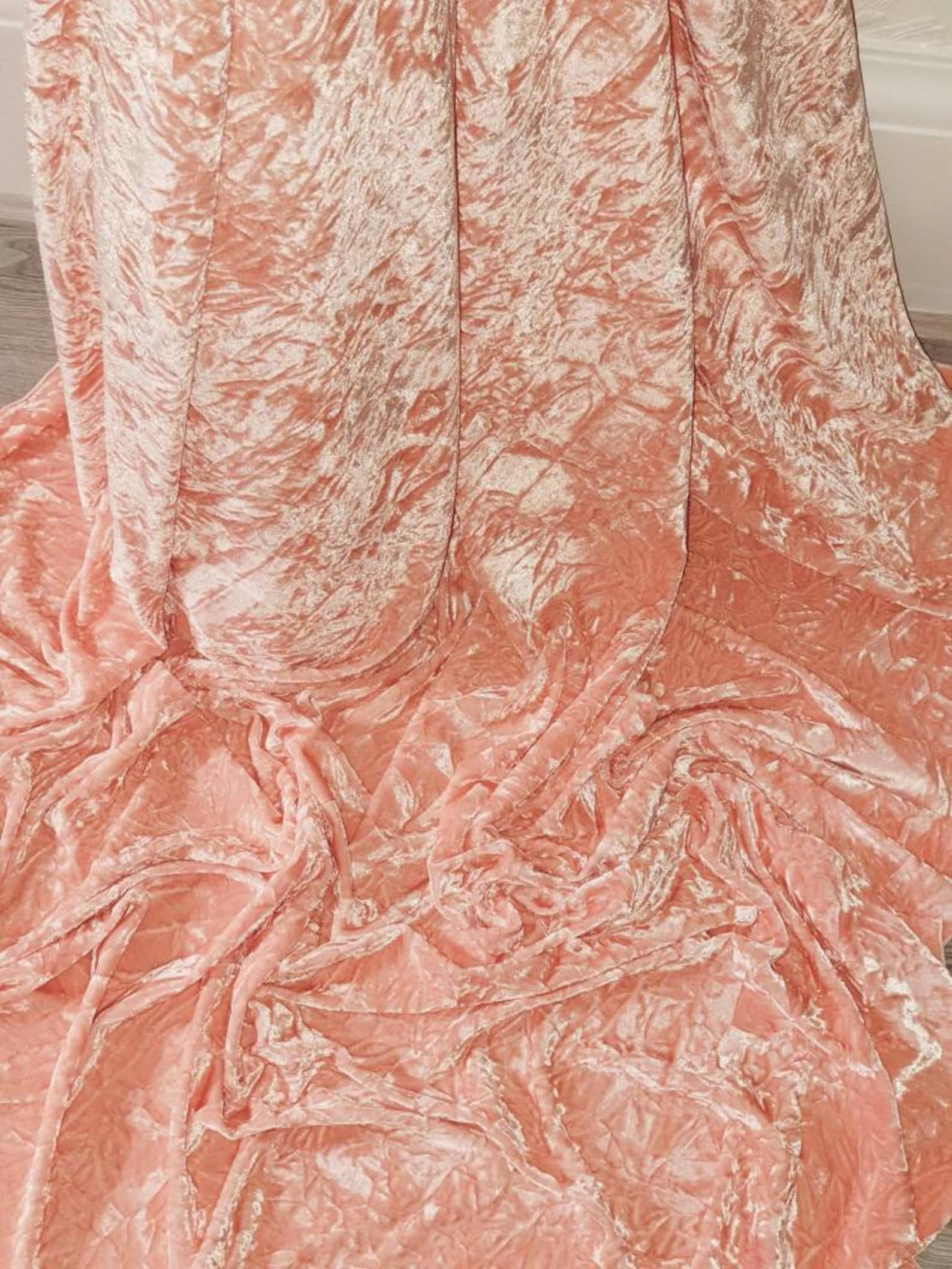 1m Peach Ice Crush Velvet Fabric 58 Wide - Etsy