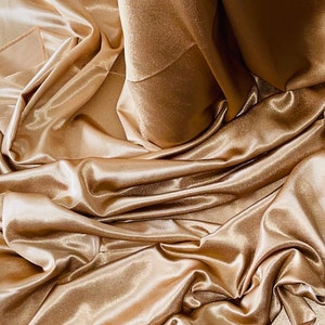1m Gold Satin Back Crepe Fabric 58” Wide - Etsy UK