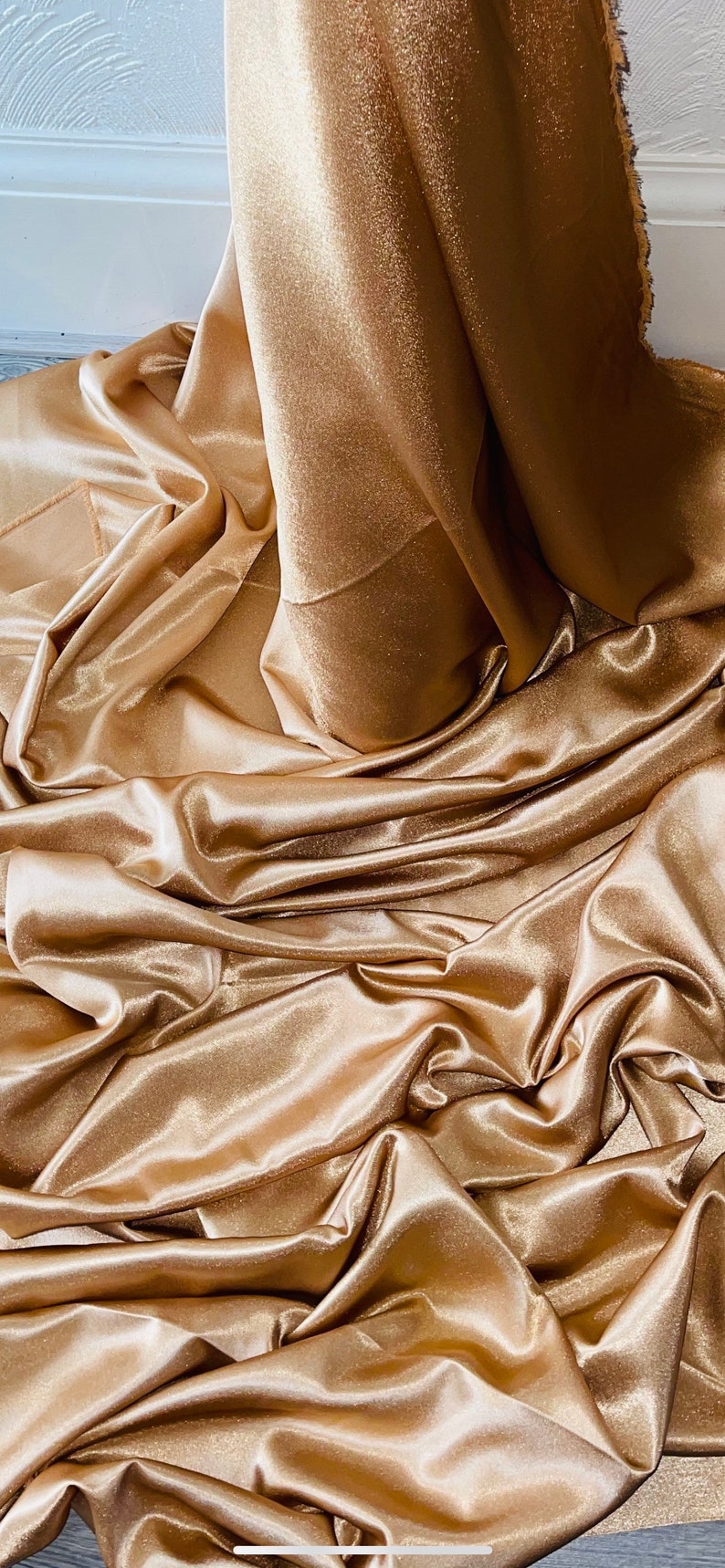 1m Gold Satin Back Crepe Fabric 58” Wide - Etsy UK
