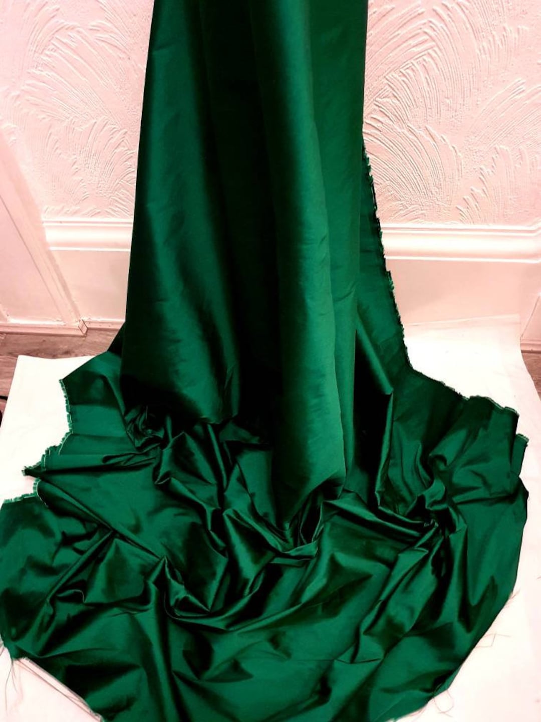 1M Forest Green Bridal Taffeta Fabric 58 Wide - Etsy