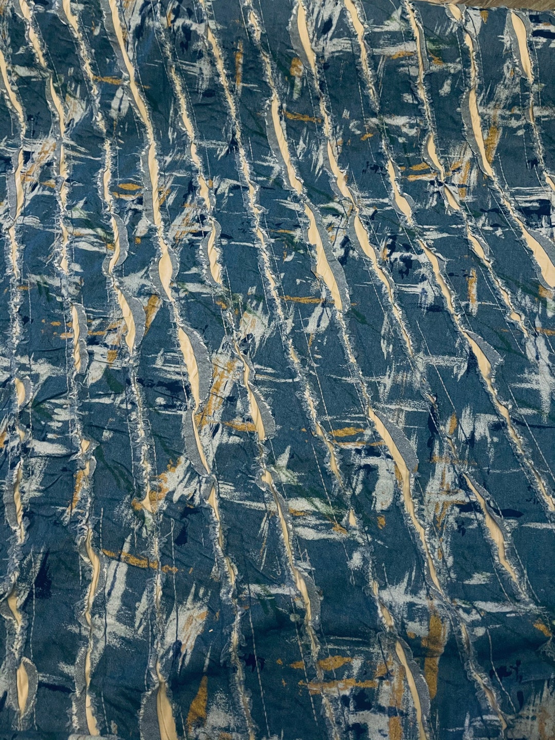 1m Soft Stone Washed Ripped Denim Print Dress Craft 57” - Etsy