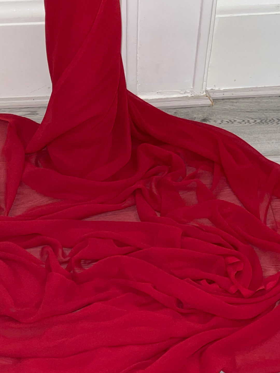 1m Claret Red Supreme Chiffon Dress Fabric 45” Wide - Etsy UK